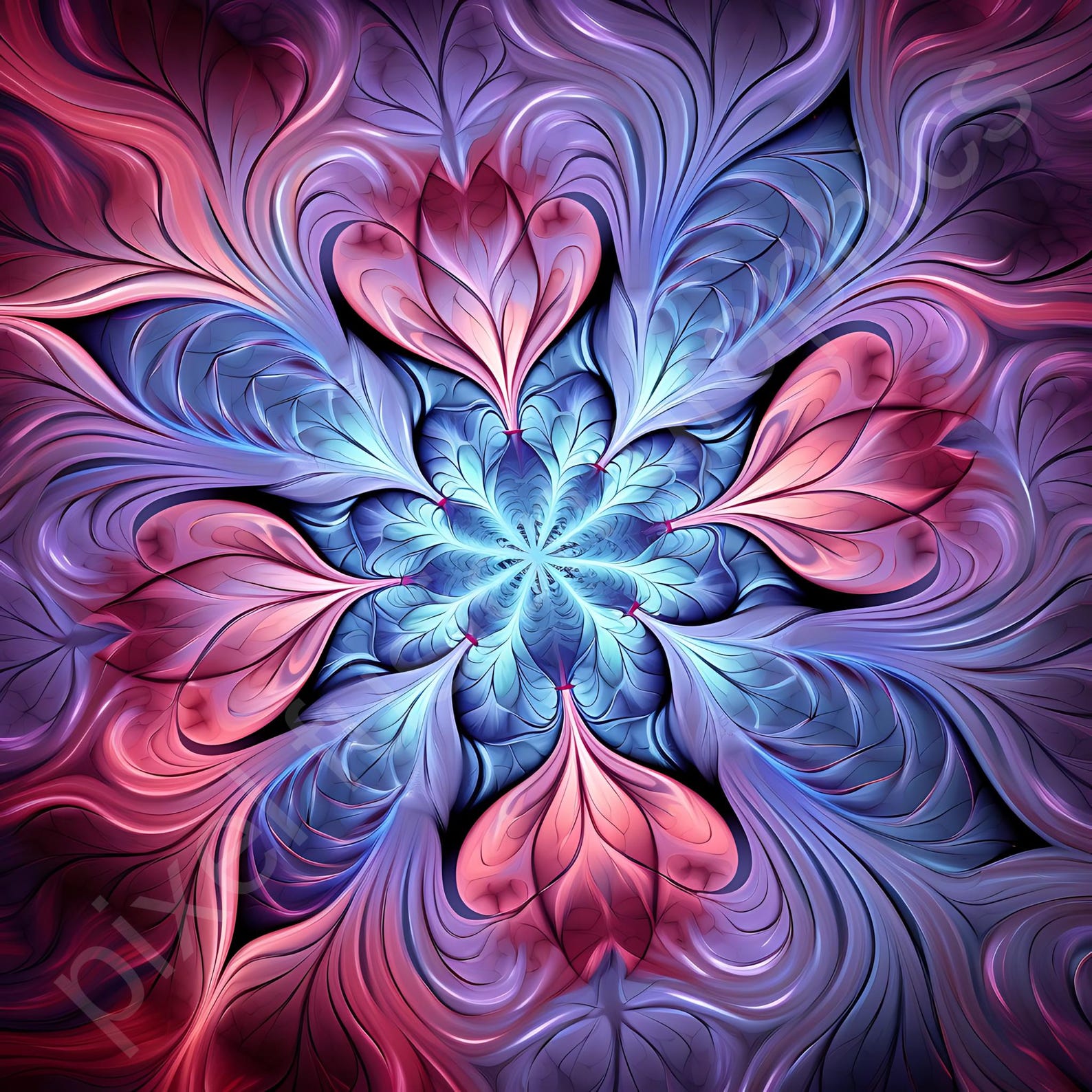 Electric Violet Fractal Clip Art Images, Cool Tone Mandelbrot Fractal ...