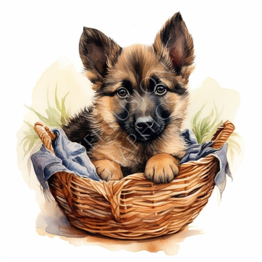 German Shepherd Dog Clip Art 12 JPG Clip Art Images Digital - Etsy