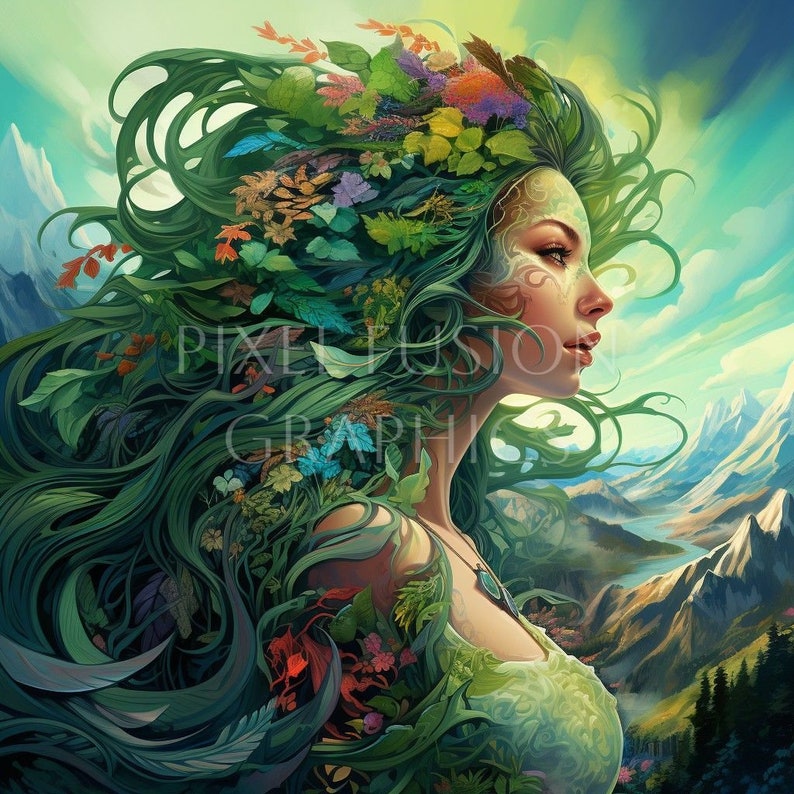 Fantasy Clipart, Forest Fairy Clip Art, Mother Earth Clipart, Gaia ...