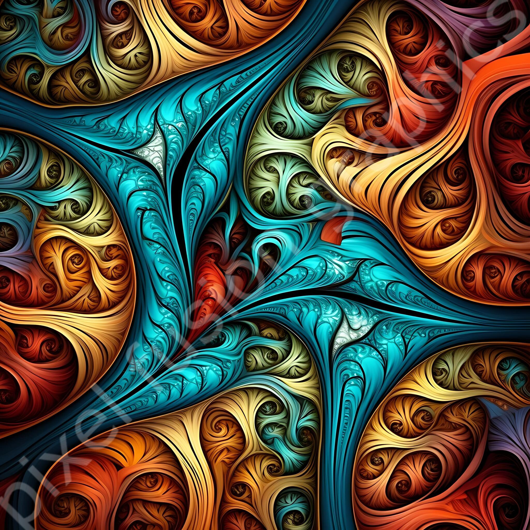 Fractal Clip Art Images Clip Art, 12 High Resolution, 300 DPI Instant ...