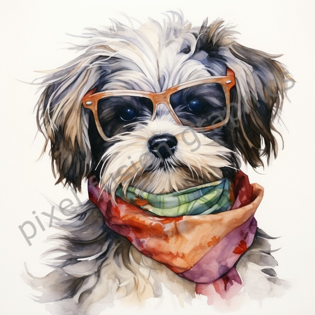 PNG Boho Dogs Watercolor Clip Art High Quality Resolution - Etsy