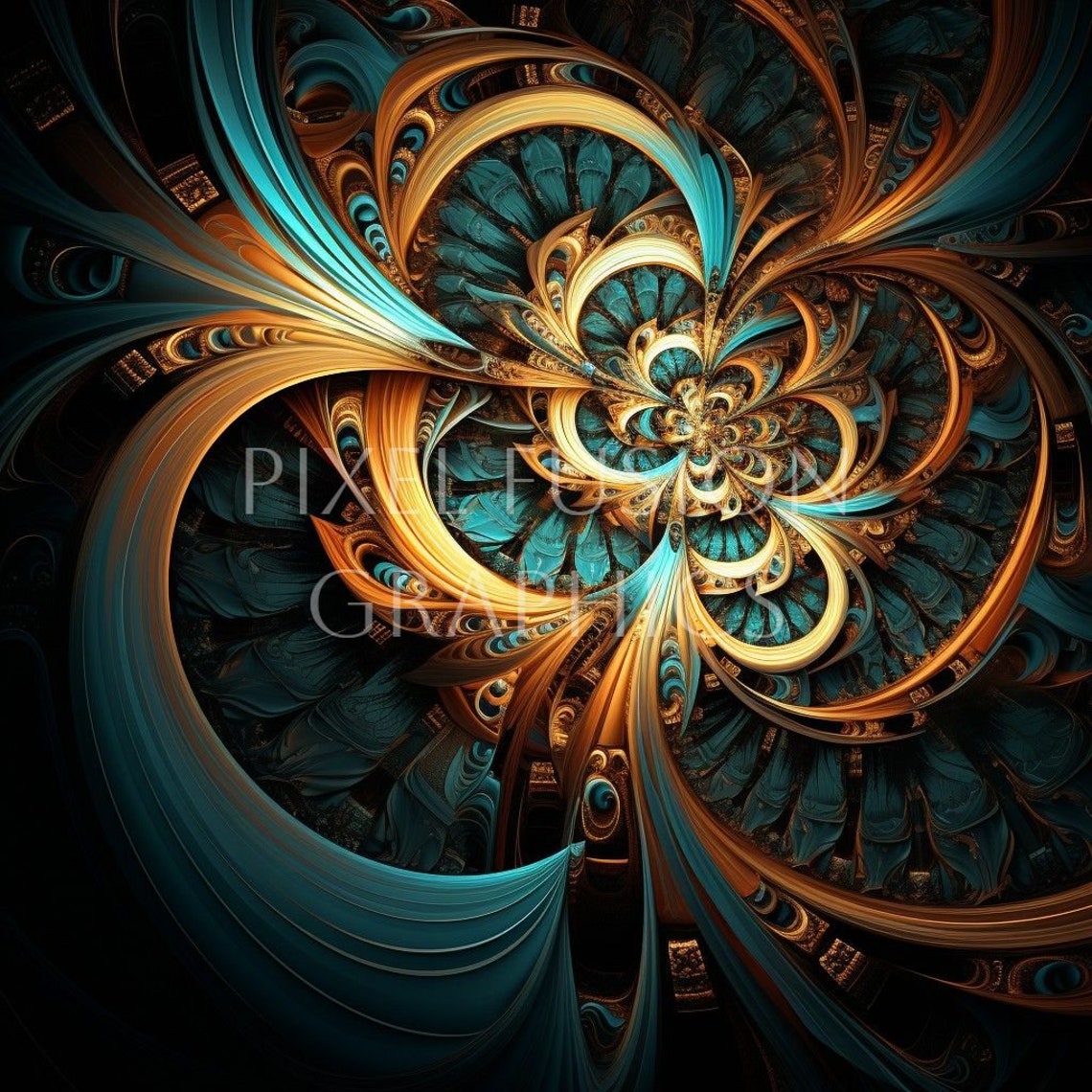 Fractal Clipart Images, 12 High Resolution, 300 DPI Instant Download ...