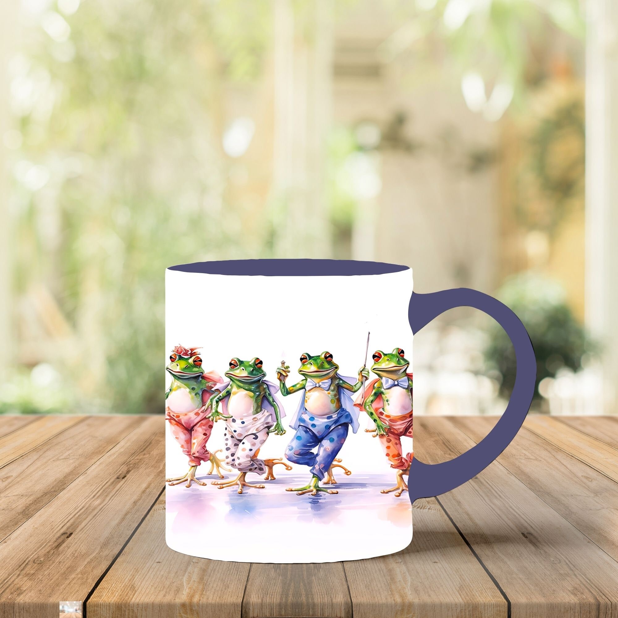 Funny Dancing Frogs Cartoon Style Mug Sublimation, Seamless Wraparound ...