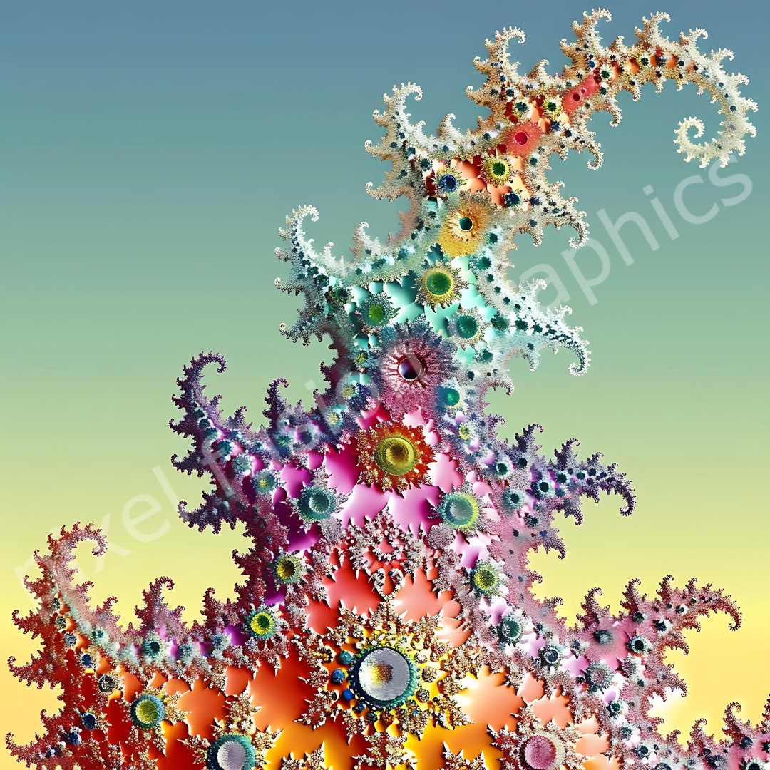 3D Mandelbrot Fractal Clipart PNG Set, Instant Digital Art, Unique ...