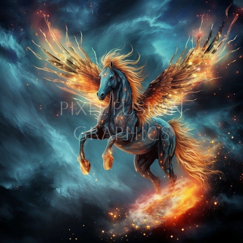 Pegasus Clip Art Mythology Art Work Pegasus Wings Junk Journal ...