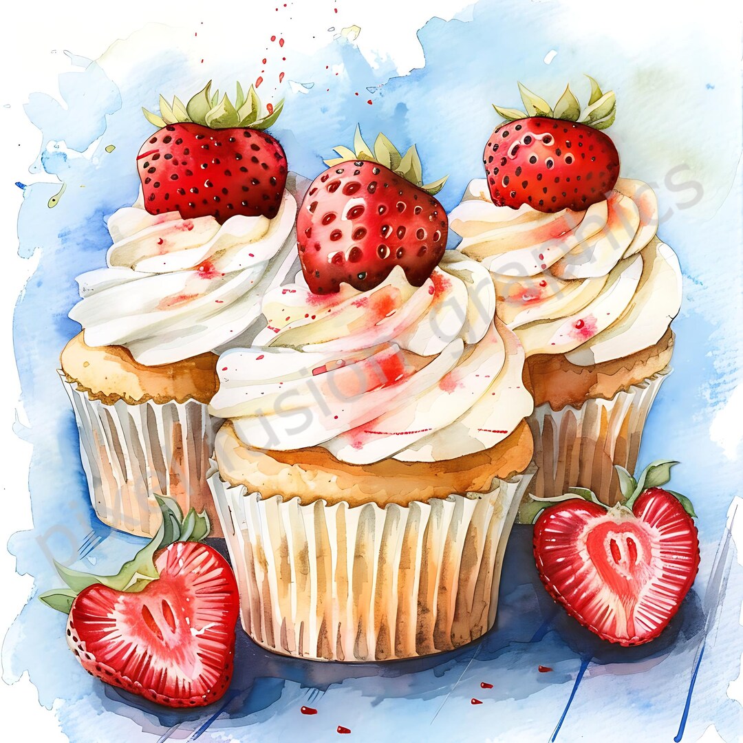 Chocolate Strawberry Cupcake Clipart Bakery Clipart Designs Sweets ...