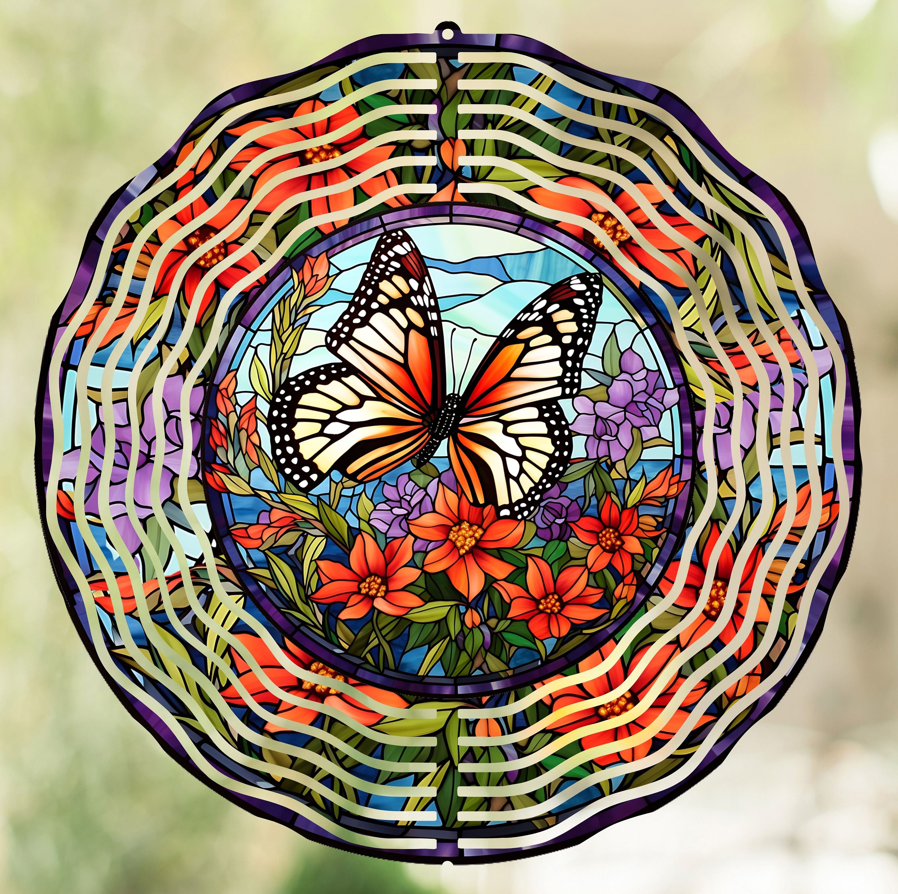 Butterfly Wind Spinner PNG, Spring Wind Spinner Sublimation Design ...