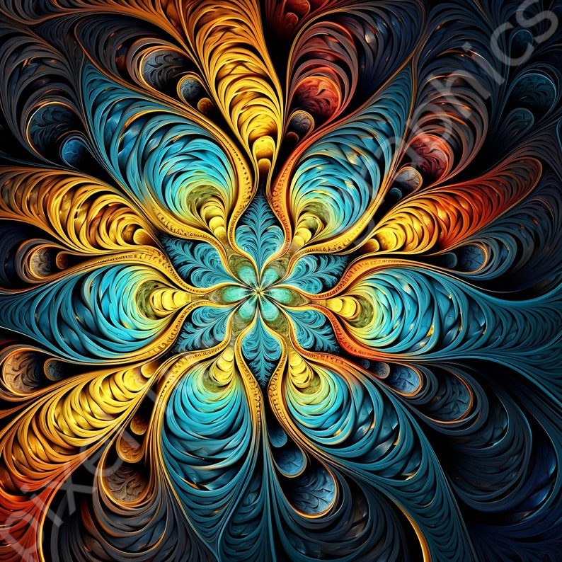 Fractal Clip Art Images Clip Art, 12 High Resolution, 300 DPI Instant ...