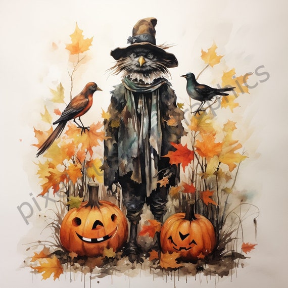 Fall Harvest Scarecrow Clip Art Harvest Scarecrow Stock Illustrations