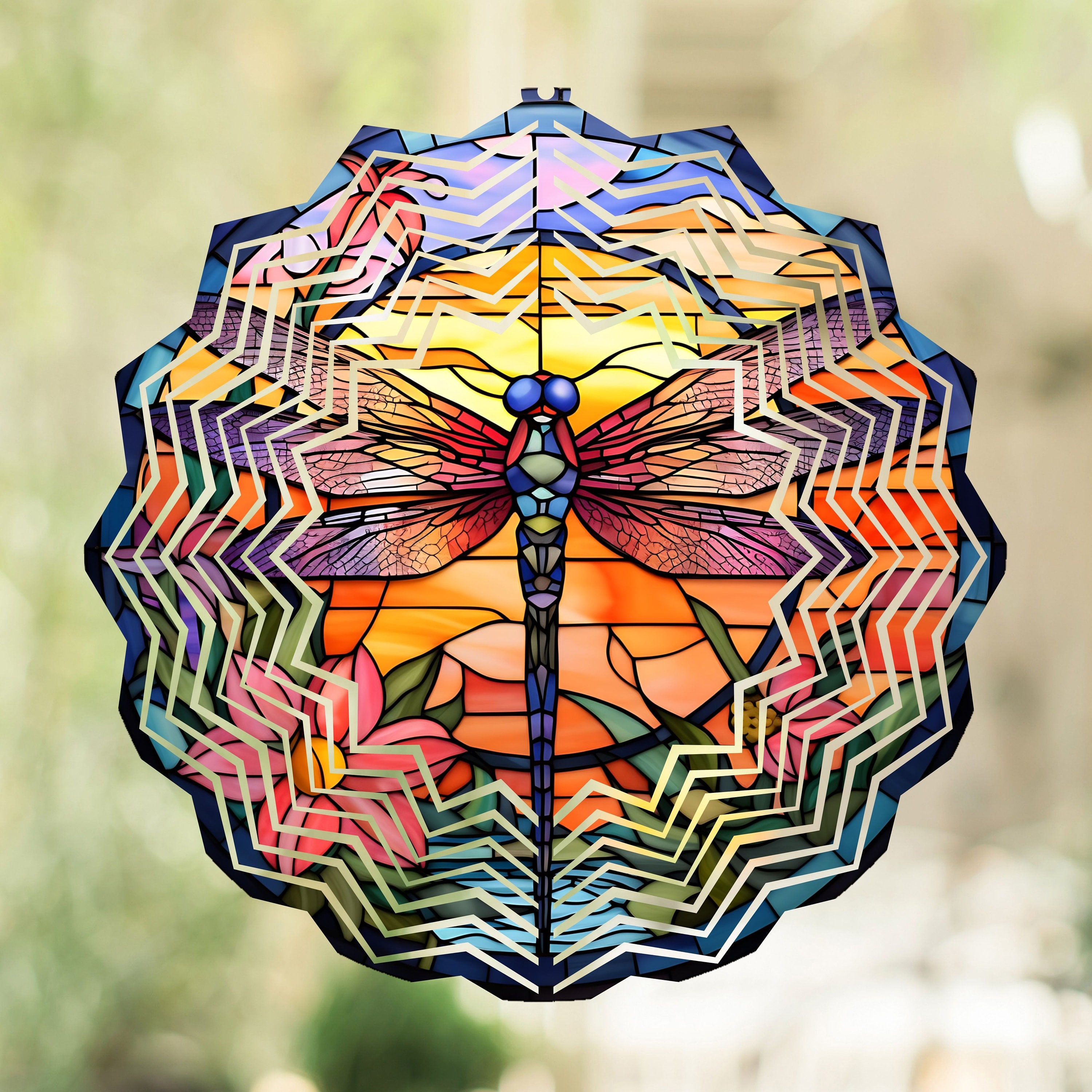 Dragonfly Wind Spinner PNG, Spring Wind Spinner Sublimation Design ...
