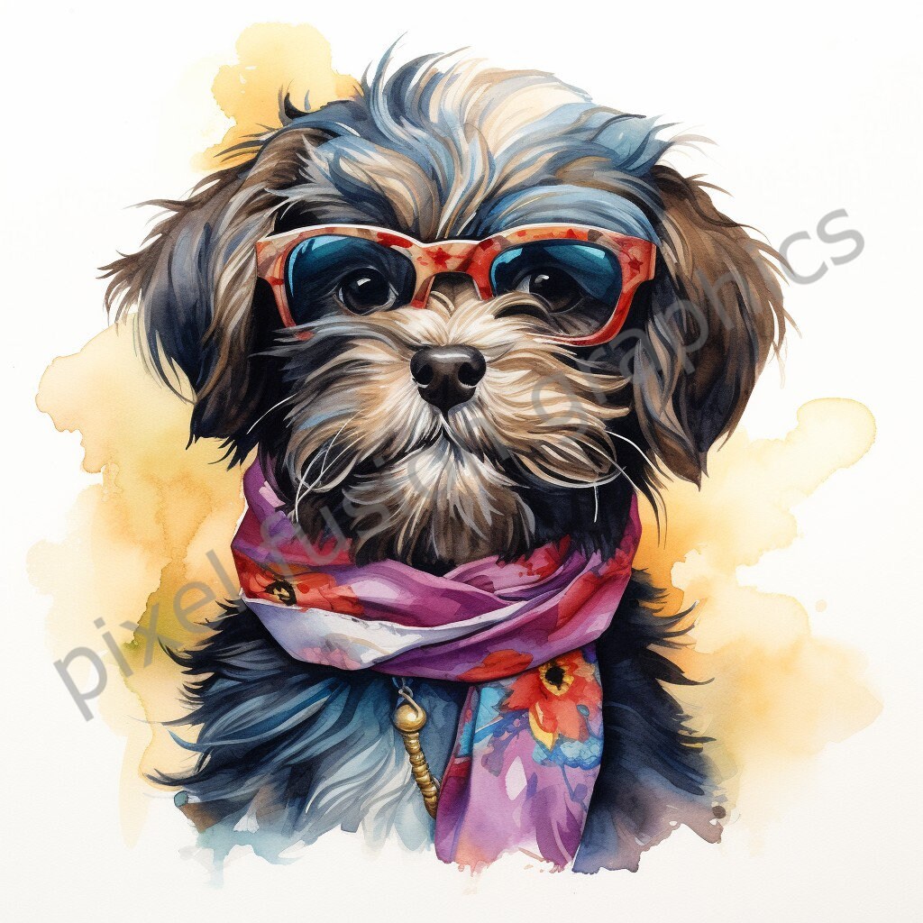 PNG Boho Dogs Watercolor Clip Art High Quality Resolution - Etsy
