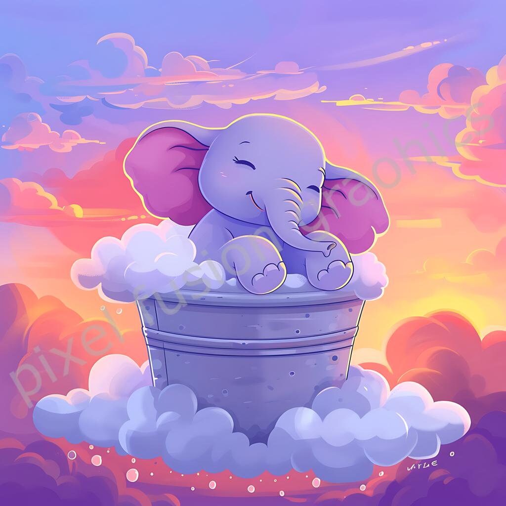 Cute Baby Elephants Clip Art Soft Colors Clipart Nursery Art Baby ...