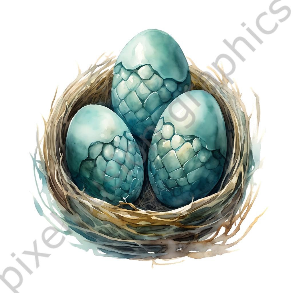 Dragon Eggs Clipart, Watercolor Clipart, Dragon Clipart, PNG Digital ...