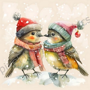Cute Winter Birds Clip Art Watercolor Whimsical Bird Clip Art 10 JPG ...