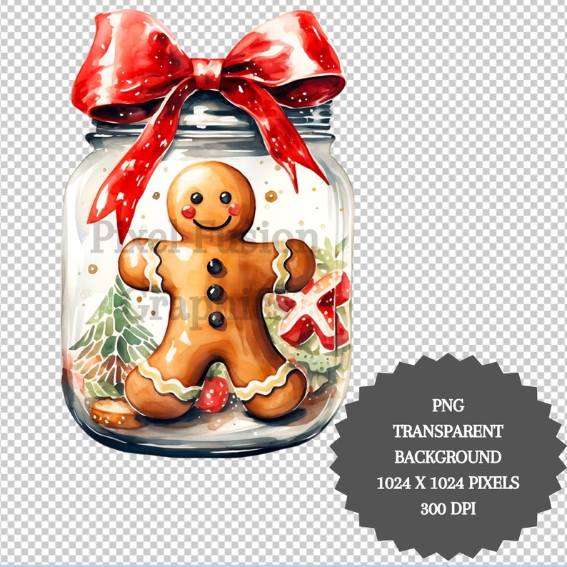 Christmas Mason Jars Clip Art, High Quality Resolution, 300 DPI ...
