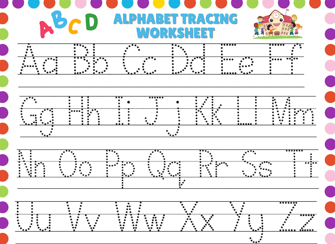 Practice ABC Tracing Homeschool Worksheet for Preschool Kindergartener ...