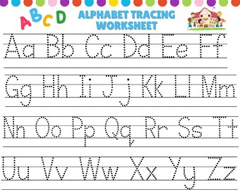Practice ABC Tracing Homeschool Worksheet for Preschool Kindergartener ...