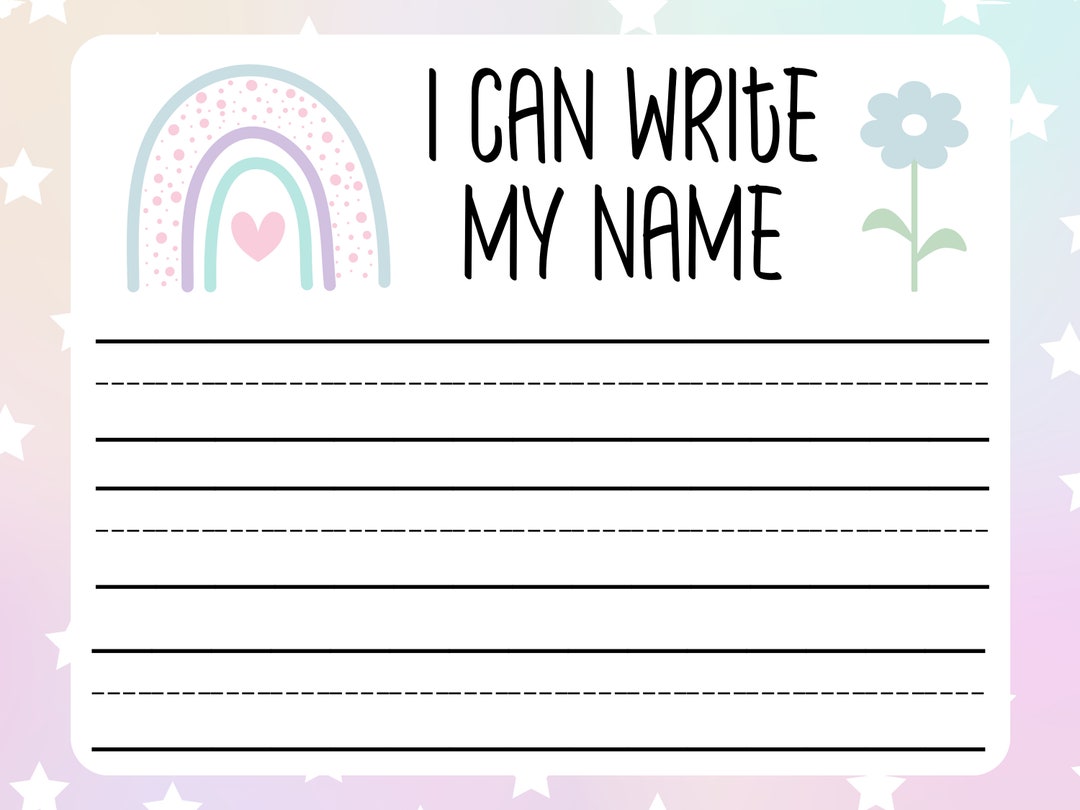 I Can Write My Own Name Tracing Printable Worksheet for Preschool ...