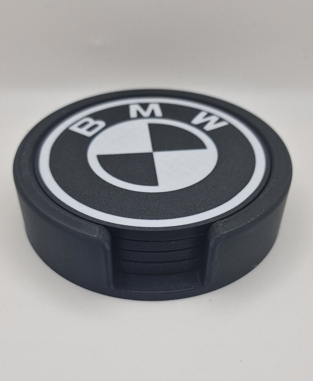 BMW Logo Coasters and Holder Black and White - Etsy