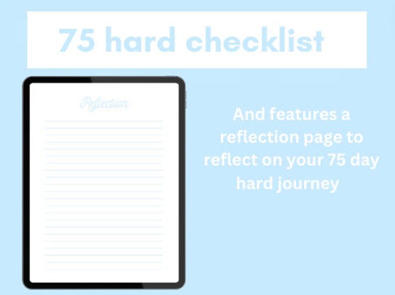 75 Hard Fitness Checklist Digital Planner - Etsy