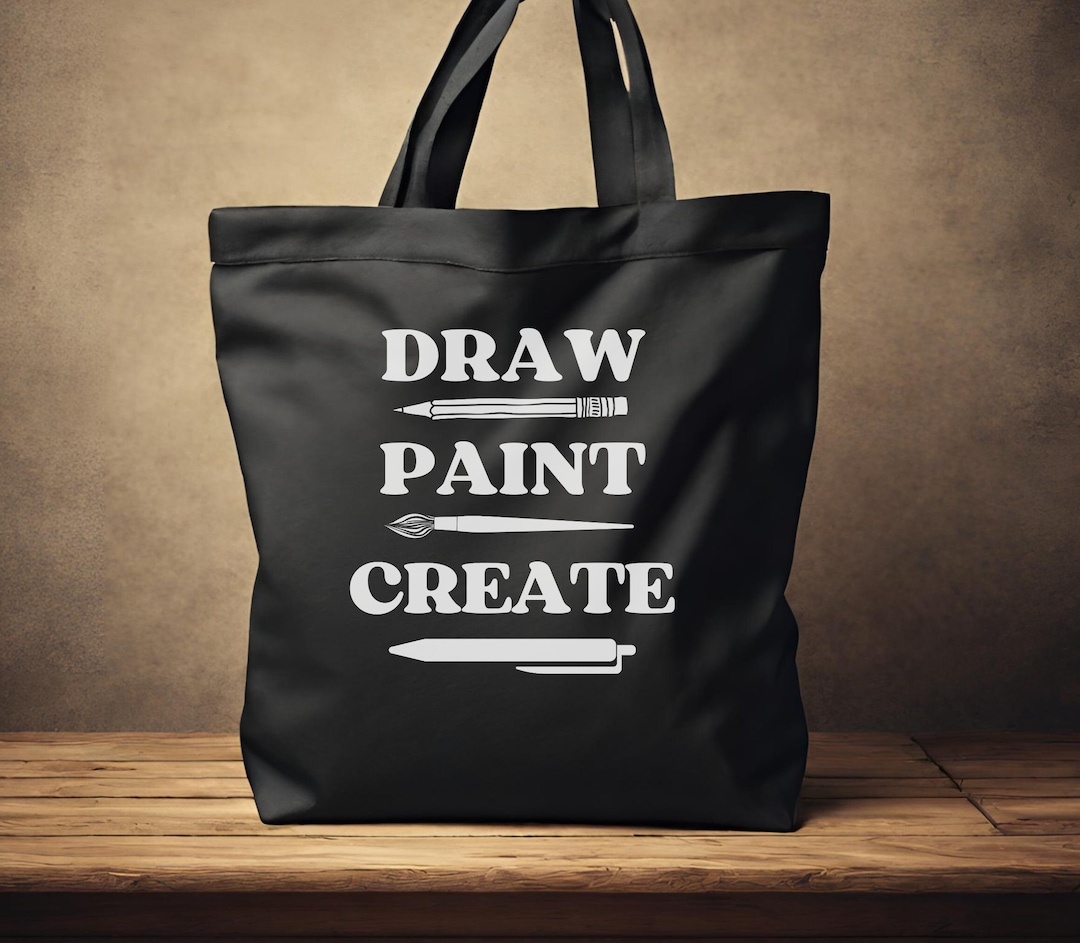 Art Canvas Tote Bag Draw Paint Create Artist Crafter Carryall Gift Idea ...