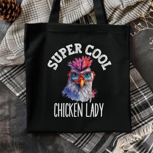 Super Cool Chicken Lady Tote Bag Funny Tote for Chicken Lovers Gift for ...