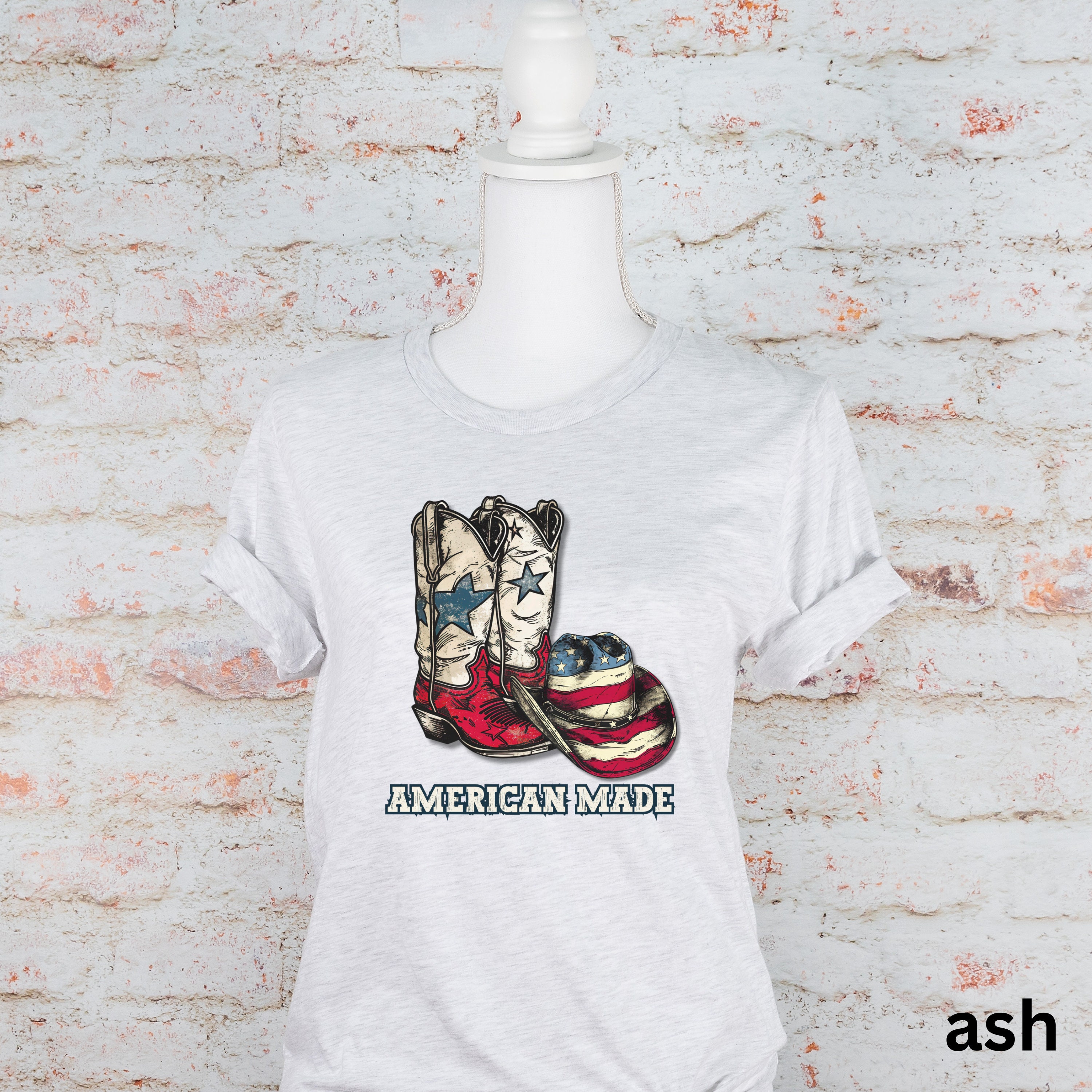 Cowboy Hat and Boots 4th of July Tshirt Patriotic Wester Shirt 4th of ...