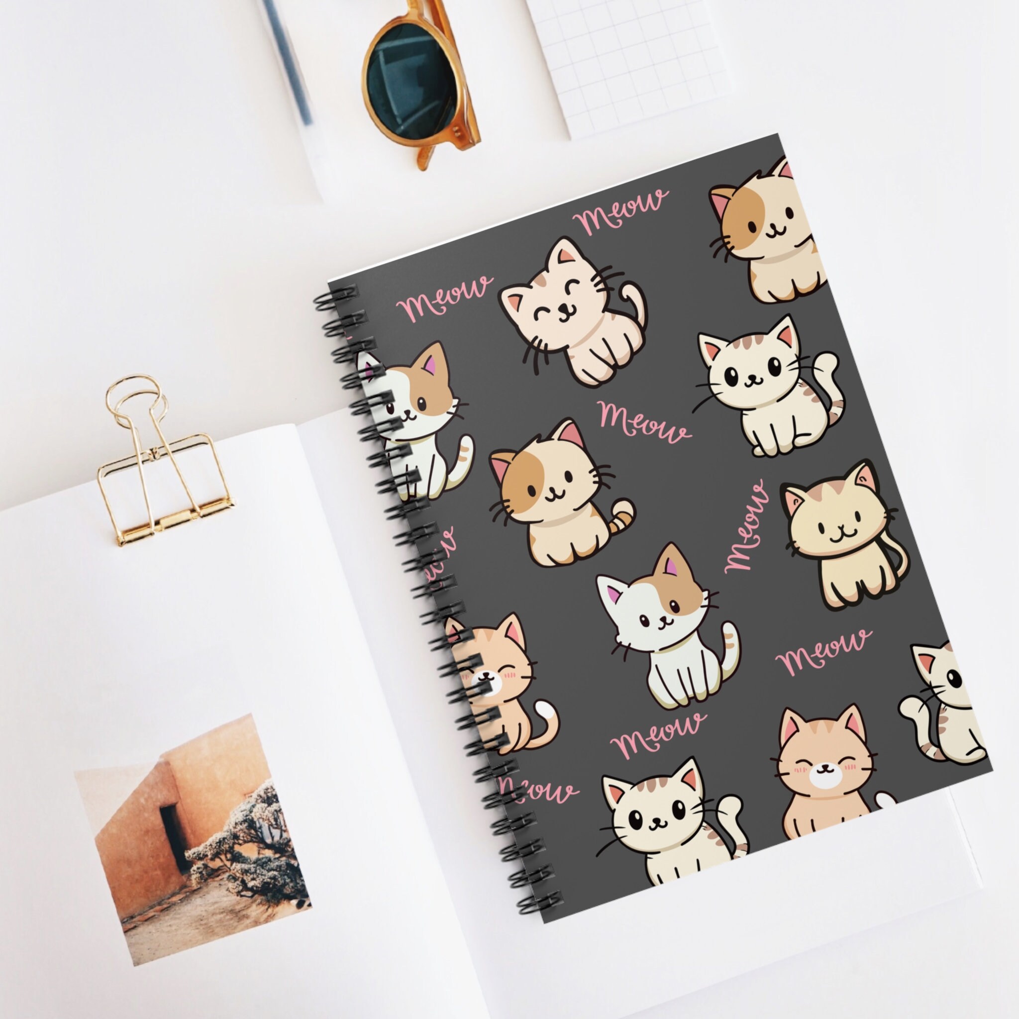 Cat Lovers Spiral Notebook Cat Themed Journal Notebook Cat Mom Gift ...