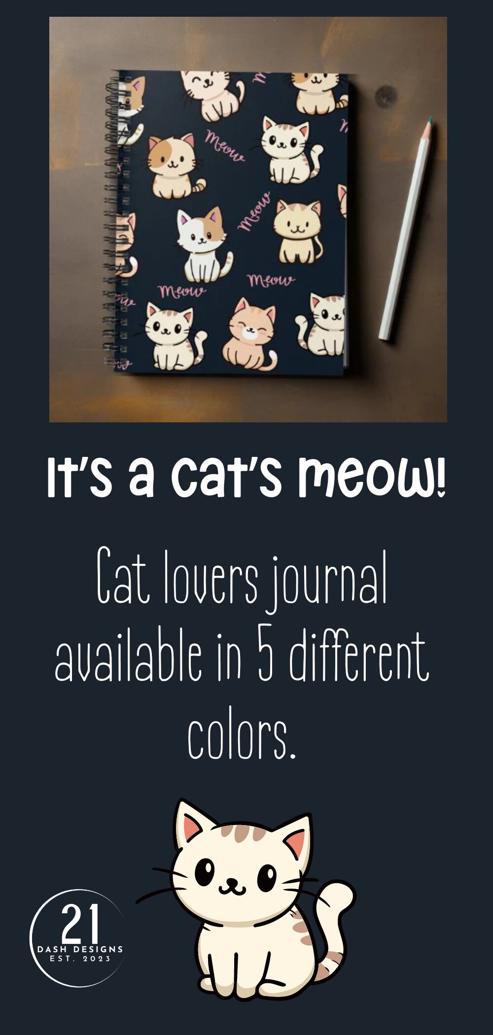 Cat Lovers Spiral Notebook Cat Themed Journal Notebook Cat Mom Gift ...