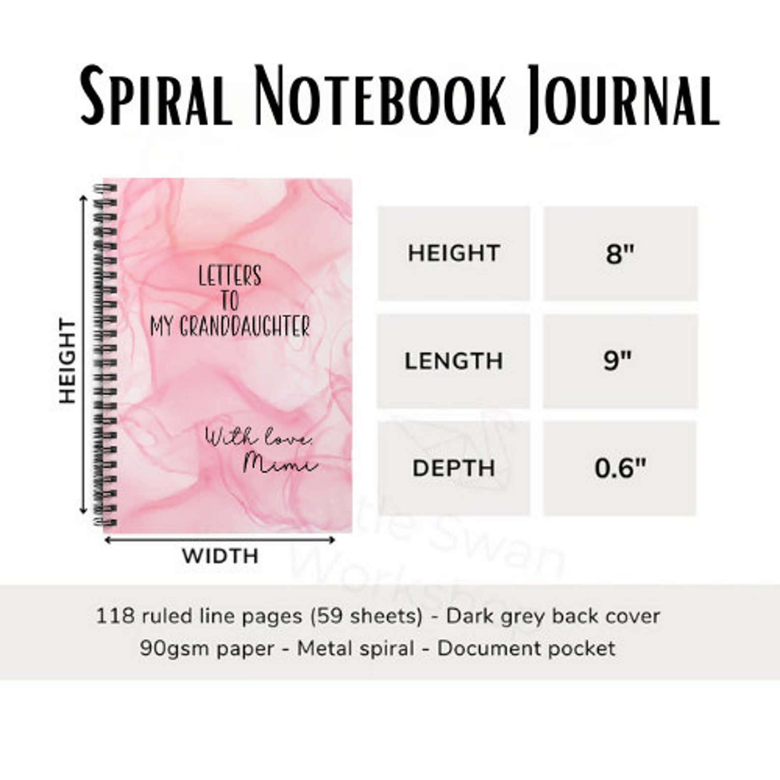 Custom Grandma Letters to Granddaughter Notebook Grandma Journal ...