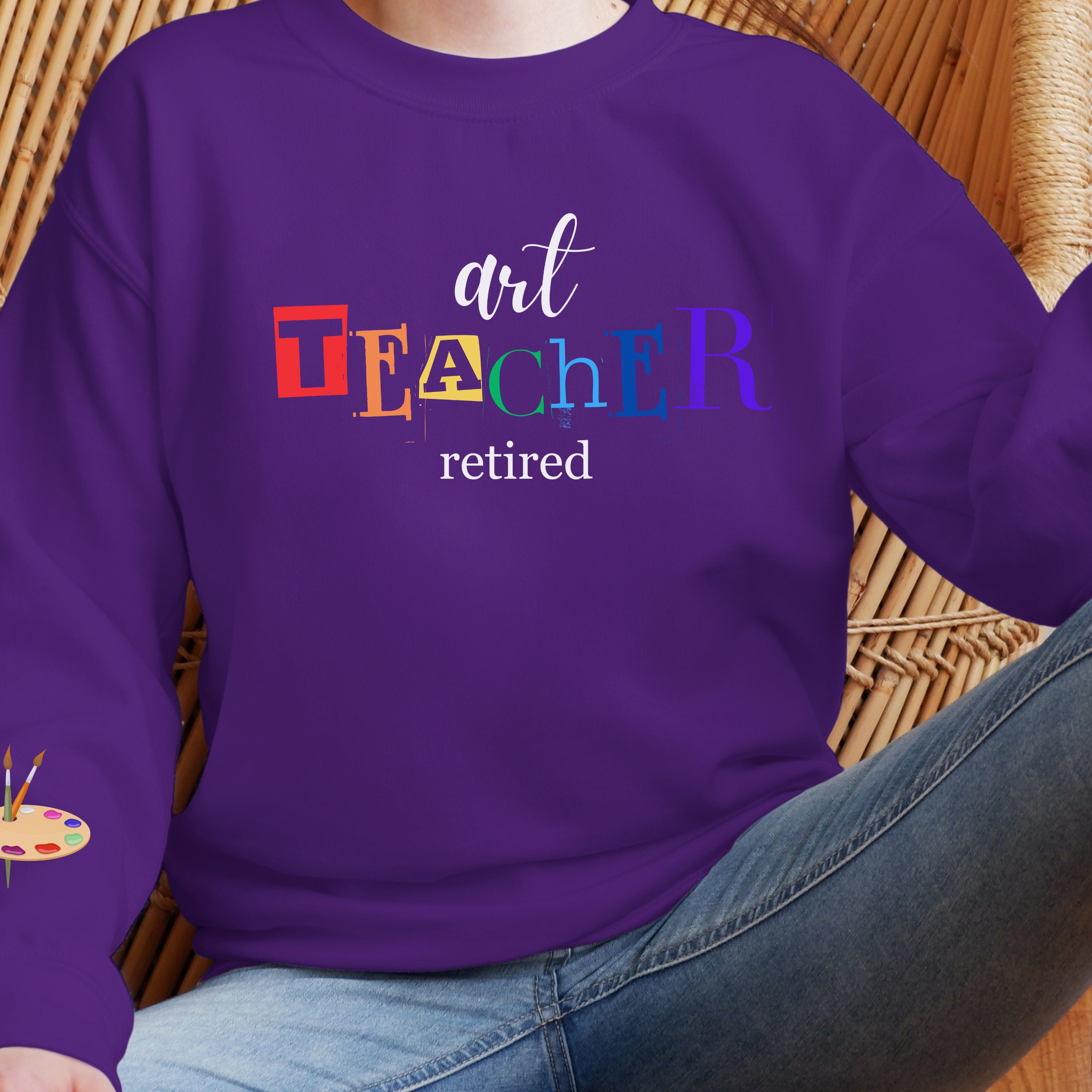 Retired Art Teacher Sweatshirt Gift Idea Former Art Teacher Shirt ...