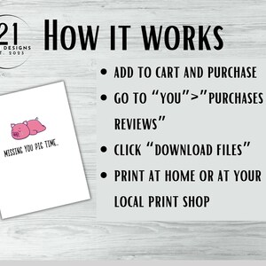 Missing You Pig Time Digital Greeting Card Instant Download Miss You ...