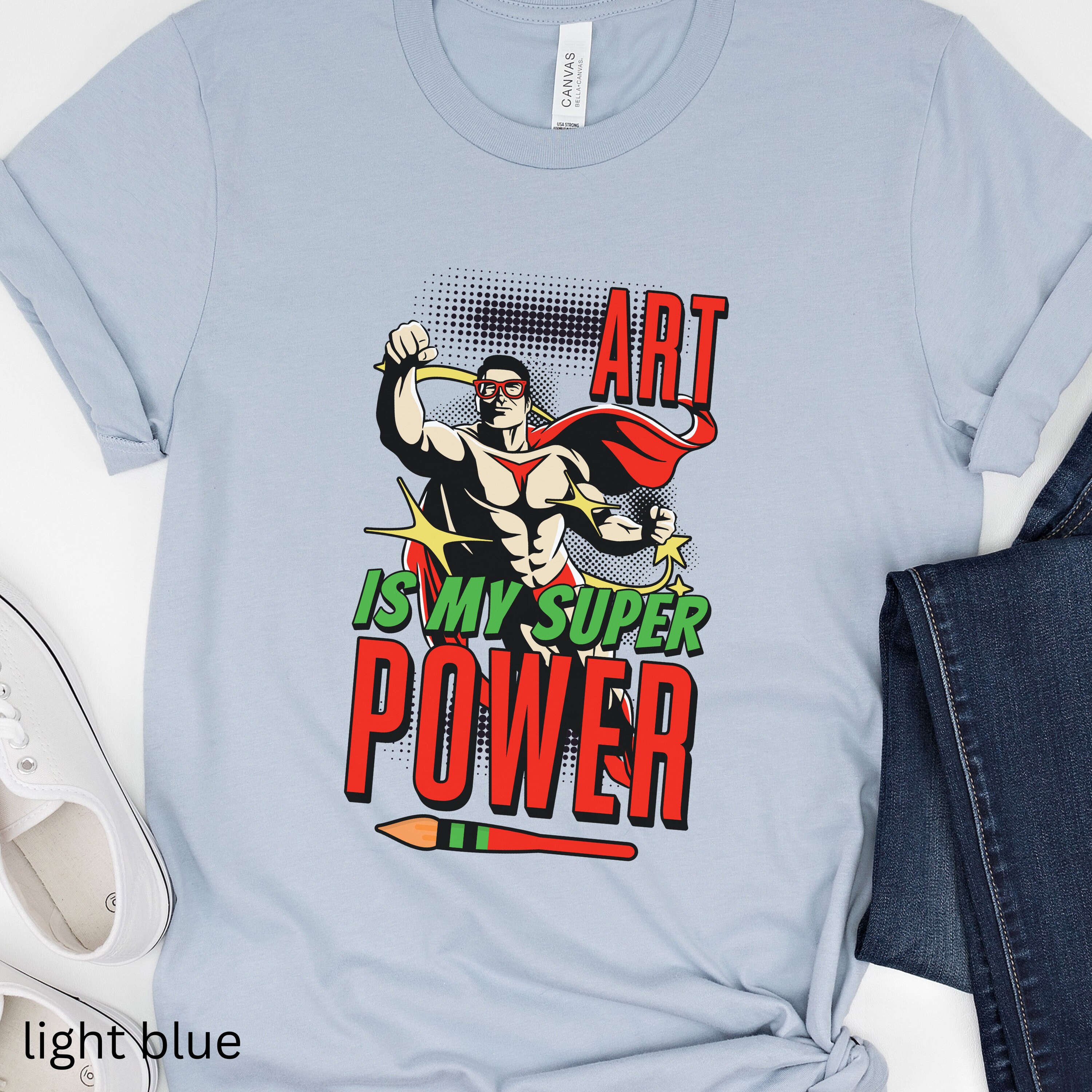 Art Superhero Tshirt Art Teacher Gift Idea Artist Tee Art Lover Artsy ...