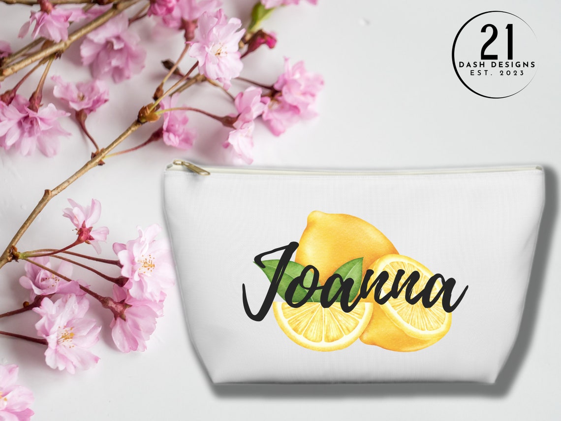 Personalized Lemons Accessory Pouch Bridesmaids Gift Idea Graduation ...