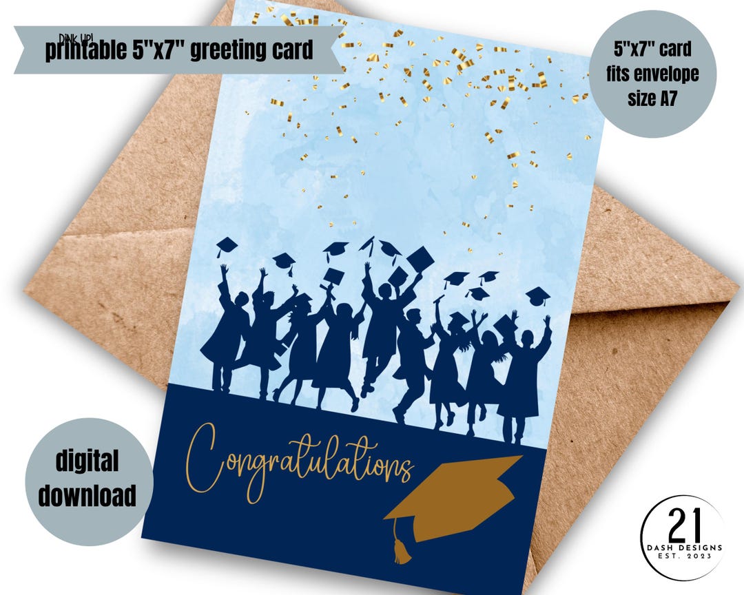 Printable Congratulations Graduate Card Digital High School College ...