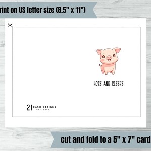 Hugs and Kisses Digital Download Hogs and Kisses Punny Instant Access ...