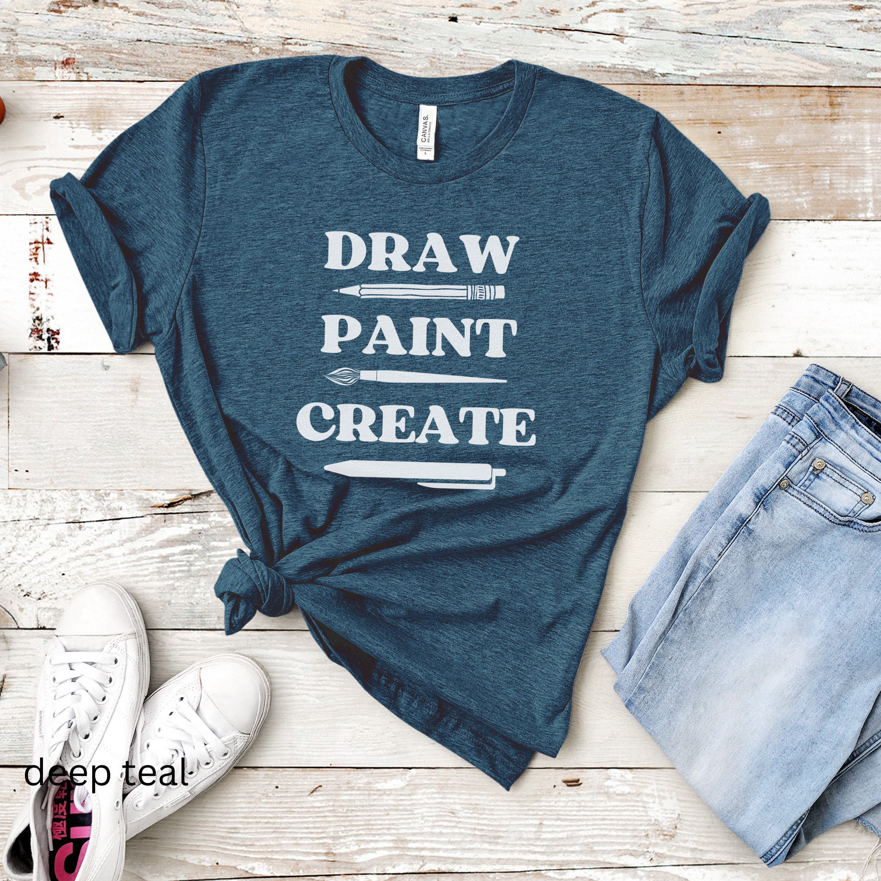 Draw Paint Create Shirt Minimalist Artist Tshirt Art Teacher Back to ...