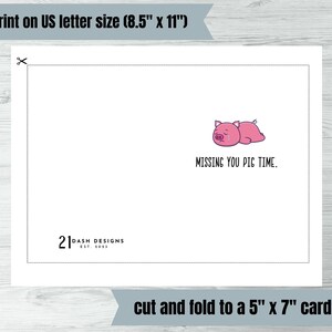 Missing You Pig Time Digital Greeting Card Instant Download Miss You ...