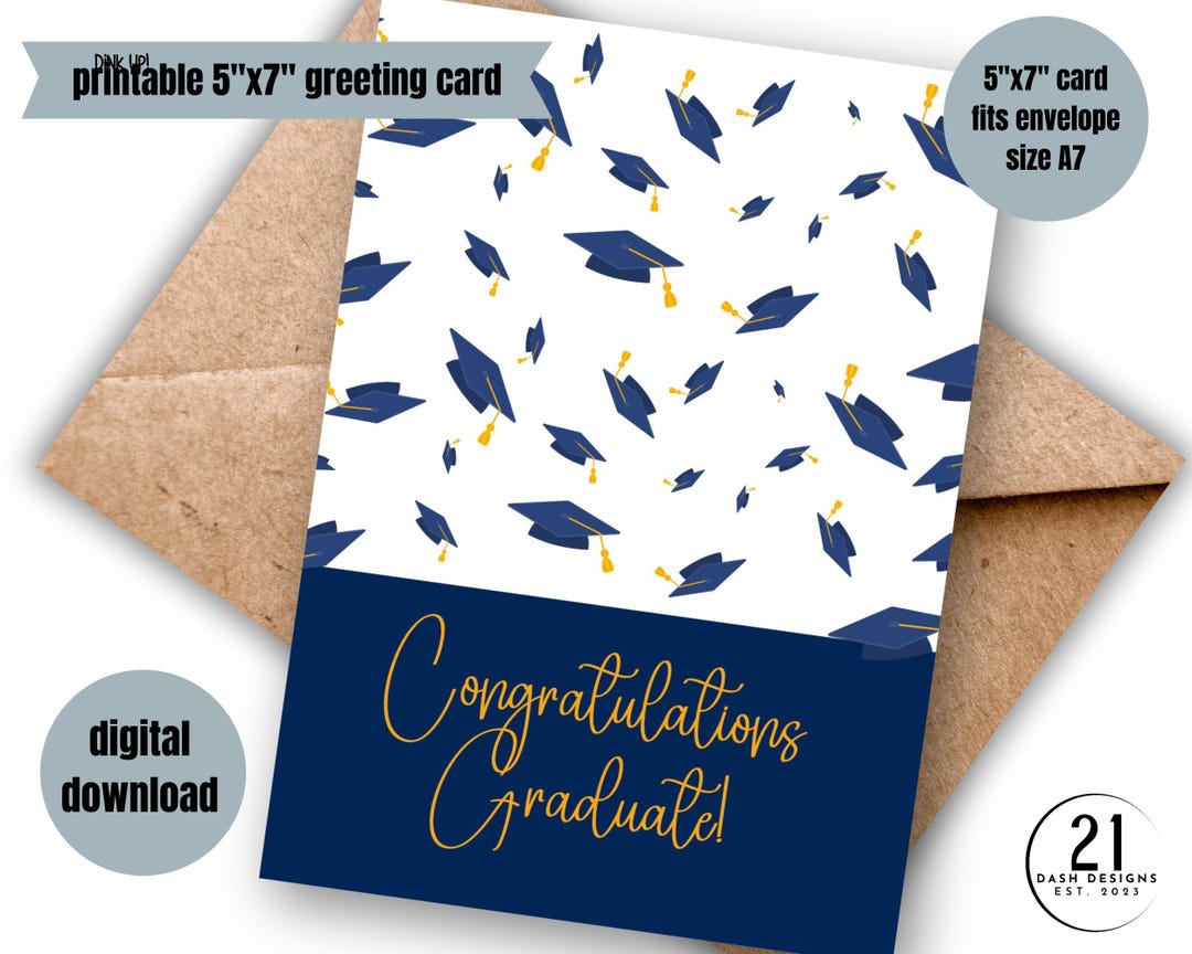 Printable Congratulations Graduate Card Digital Graduation Cap Card ...