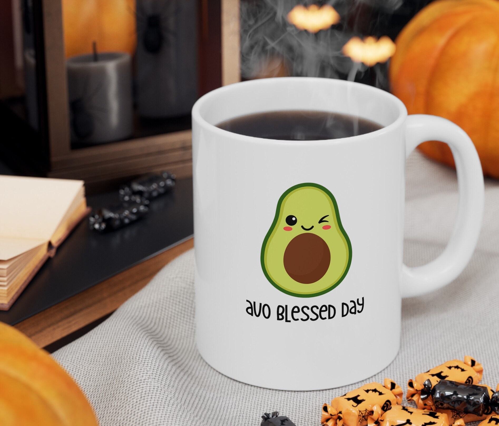 Cute Avocado Coffee Mug Positive Minimalist Coffee Mug Avocado Lovers ...