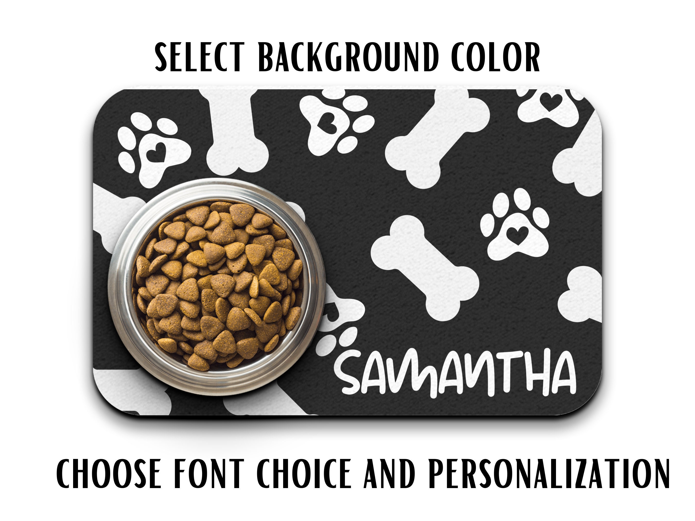 Personalized Dog Placemat Customized Pet Mat Custom Name Food Mat Dog ...