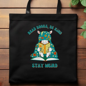 Read Books, Be Kind, Stay Weird Cotton Canvas Tote Bag - Etsy