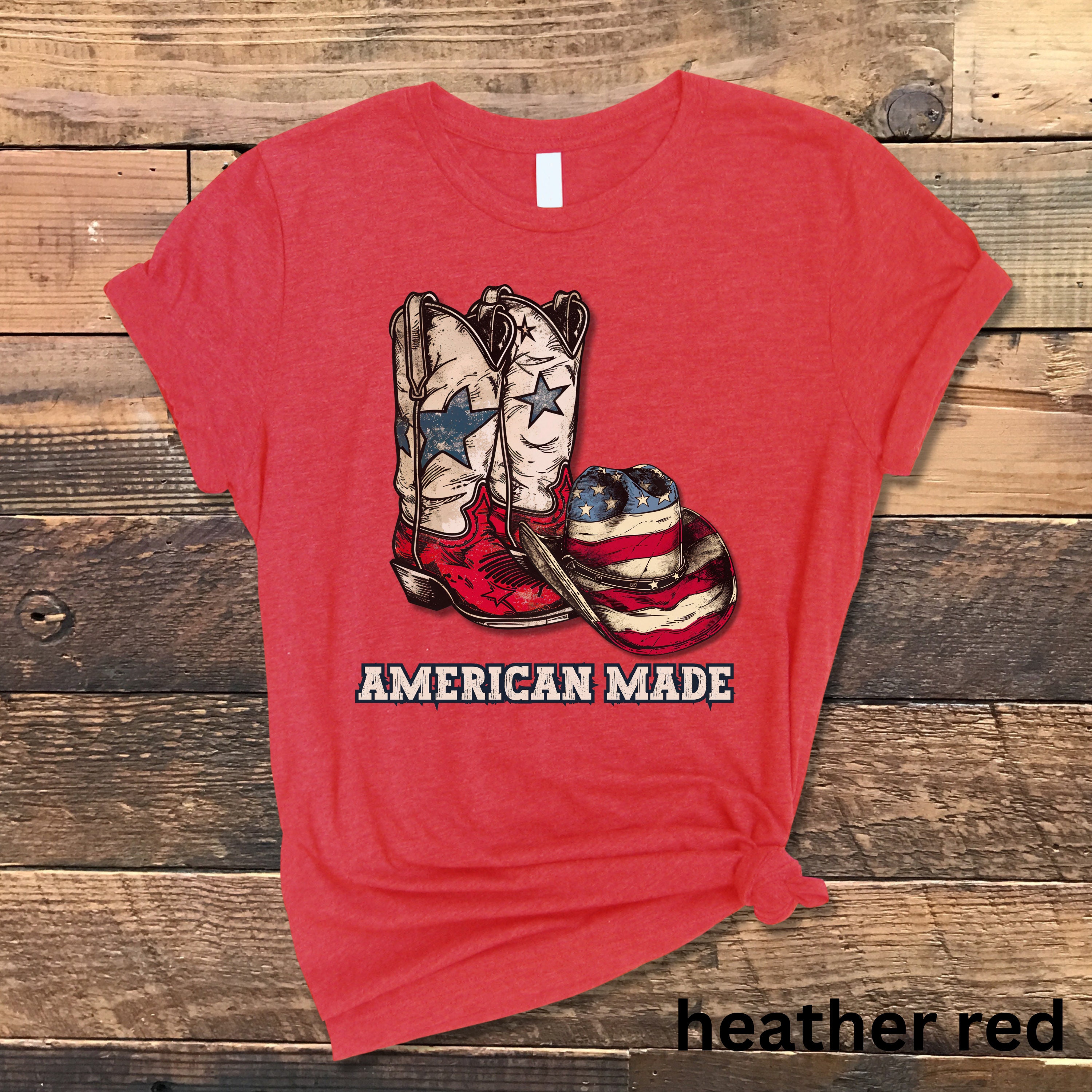Cowboy Hat and Boots 4th of July Tshirt Patriotic Wester Shirt 4th of ...