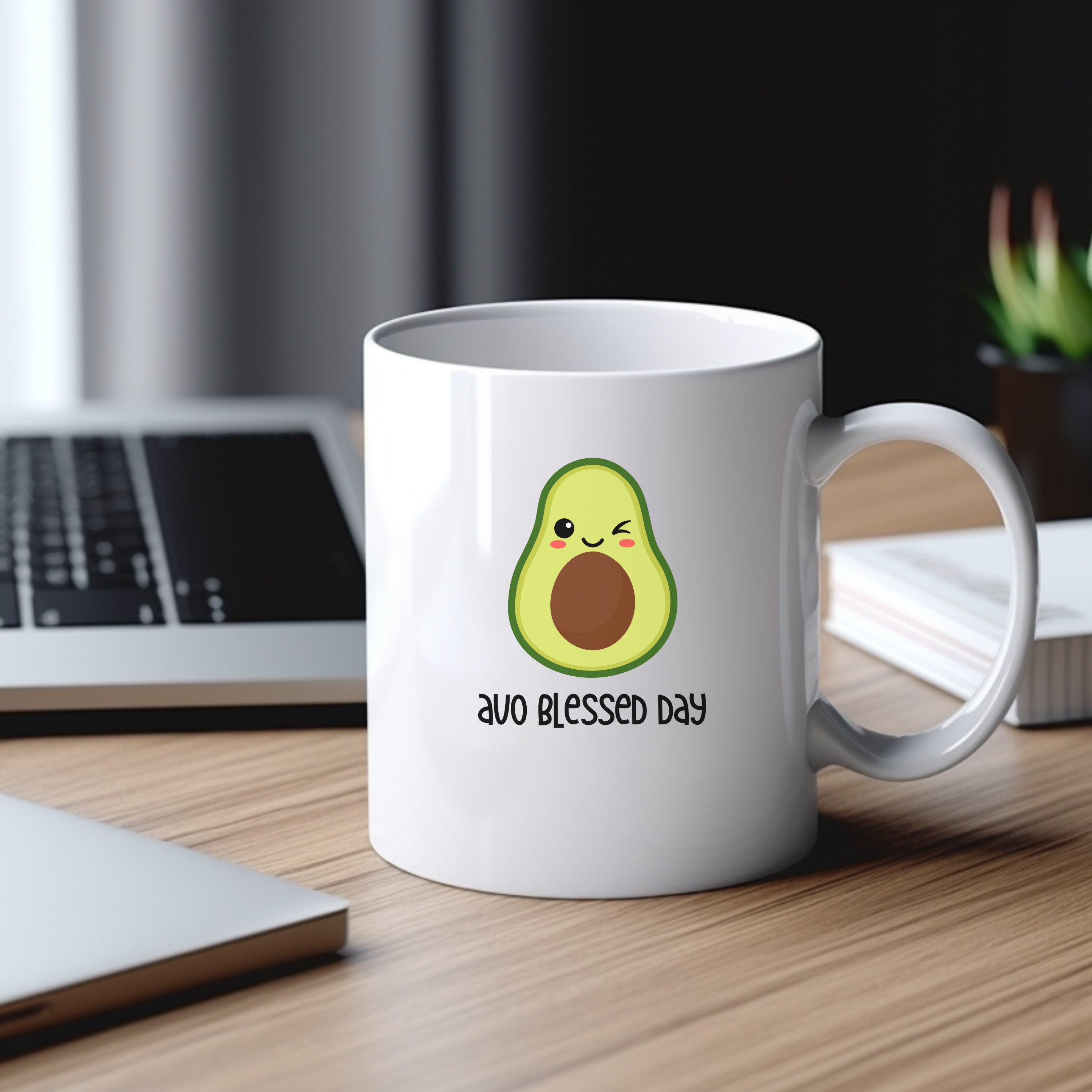 Cute Avocado Coffee Mug Positive Minimalist Coffee Mug Avocado Lovers ...