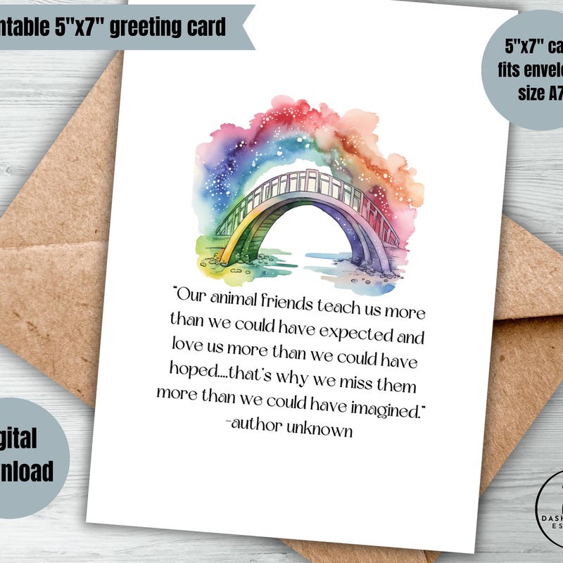 Rainbow Bridge Card - Etsy