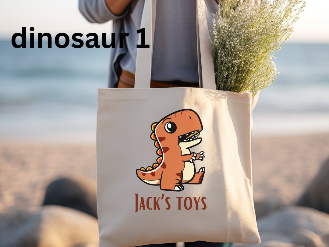 Personalized Dinosaur Tote Bag Custom Kids Bag Gift Idea Personalized ...