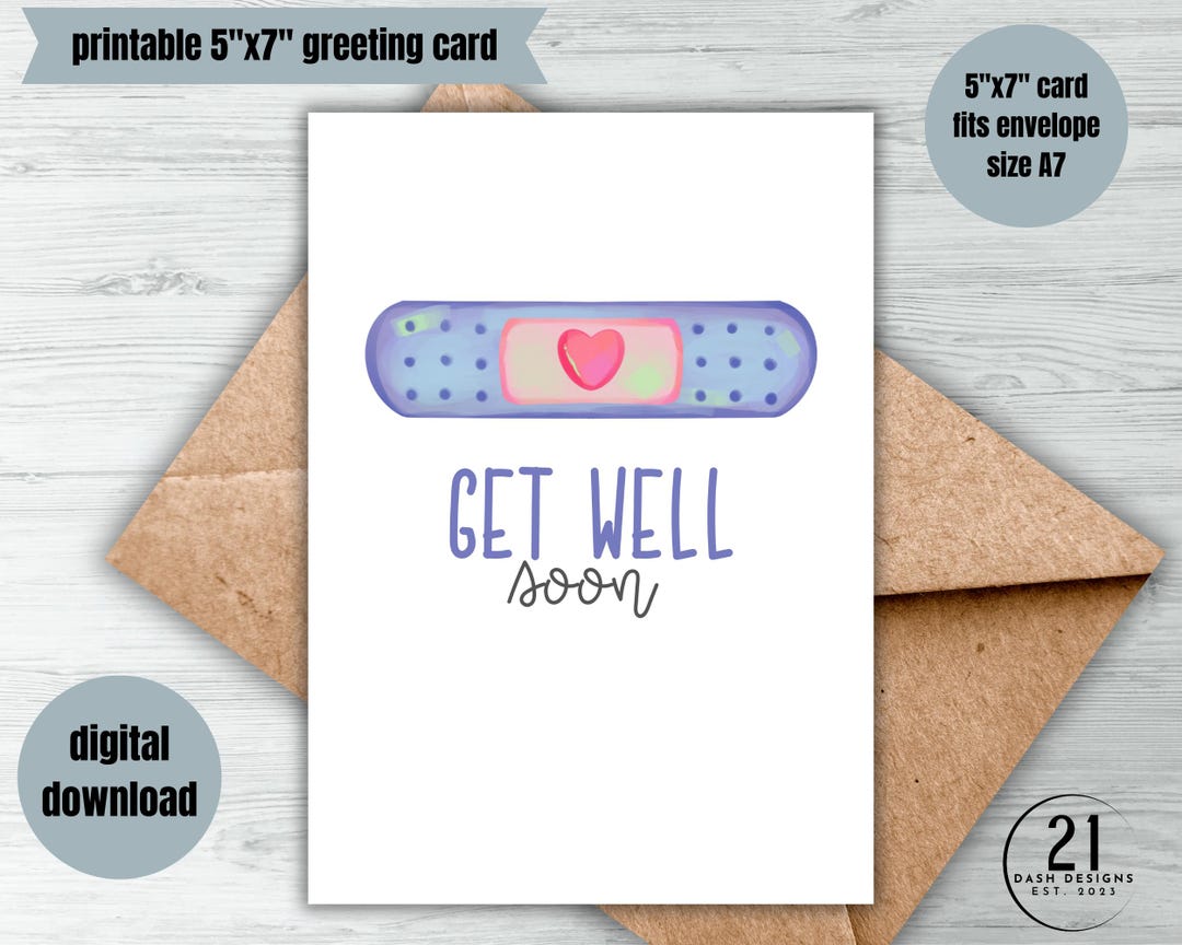 Get Well Soon Digital Card Thinking of You Instant Download Cute ...