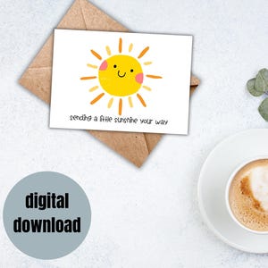 Sending a Little Sunshine Digital Download Card Thinking of You Card ...