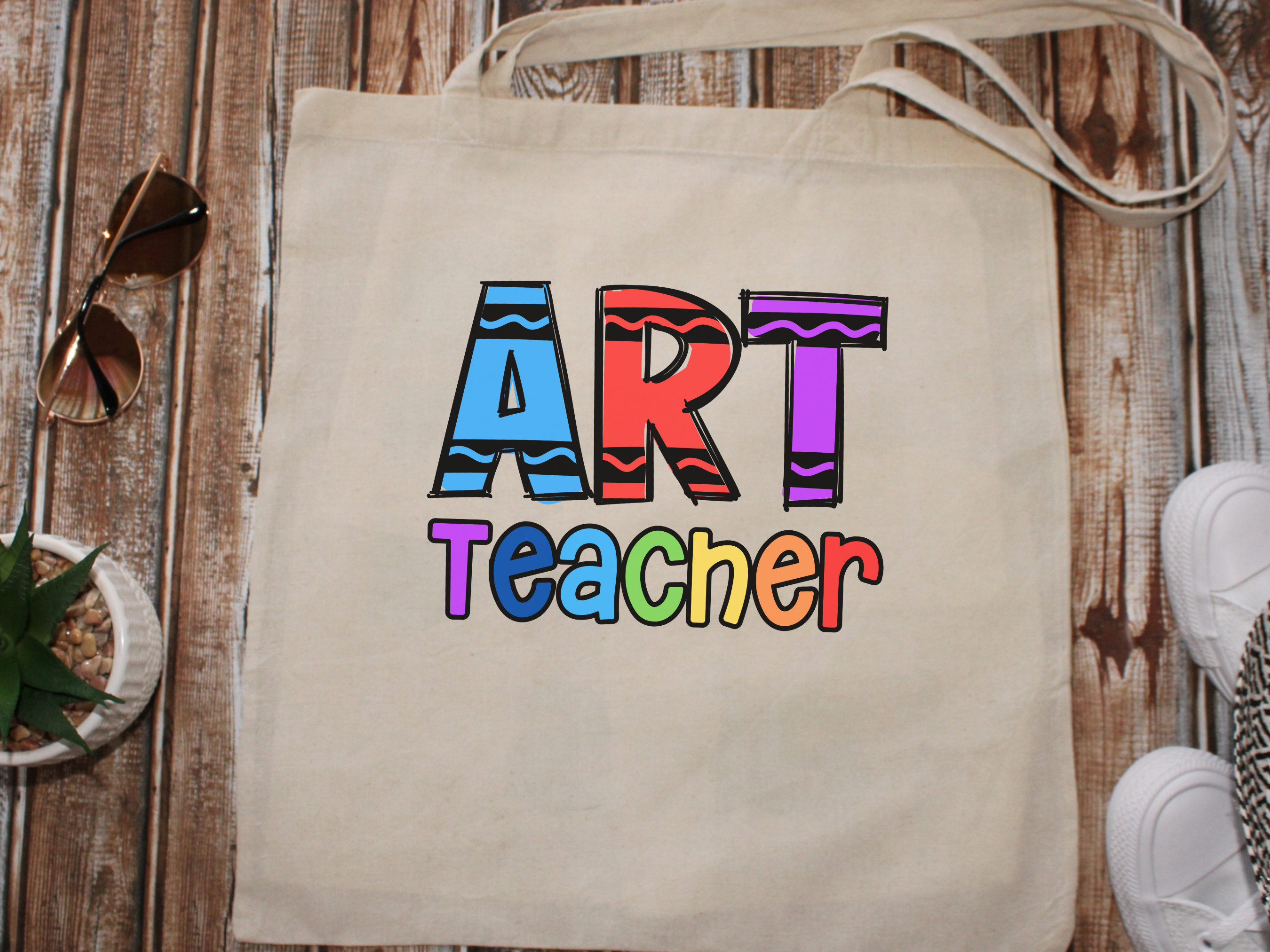 Art Teacher Canvas Tote Bag and Accessory Pouch Personalized Art ...
