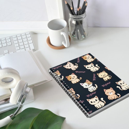 Cat Lovers Spiral Notebook Cat Themed Journal Notebook Cat Mom Gift ...